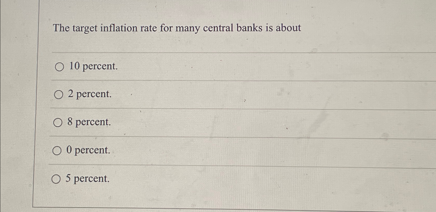 Solved The target inflation rate for many central banks is | Chegg.com