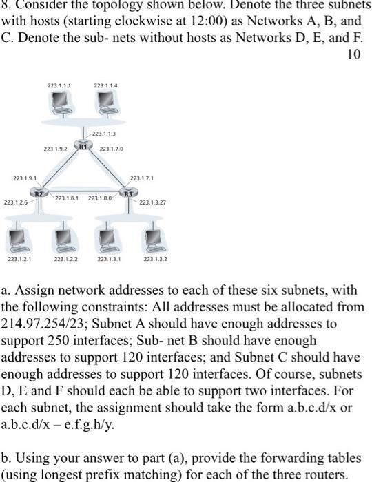 Solved 8 Consider The Topology Shown Below Denote The 