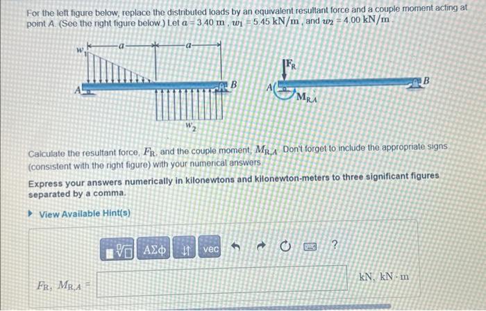 Solved For the left figure below, replace the distributed | Chegg.com