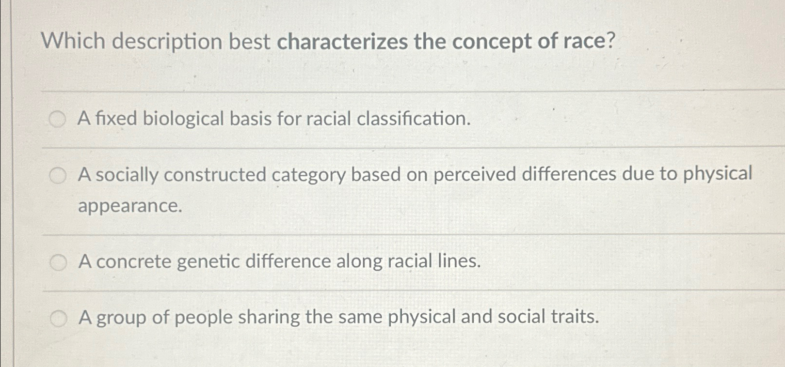 Solved Which description best characterizes the concept of | Chegg.com