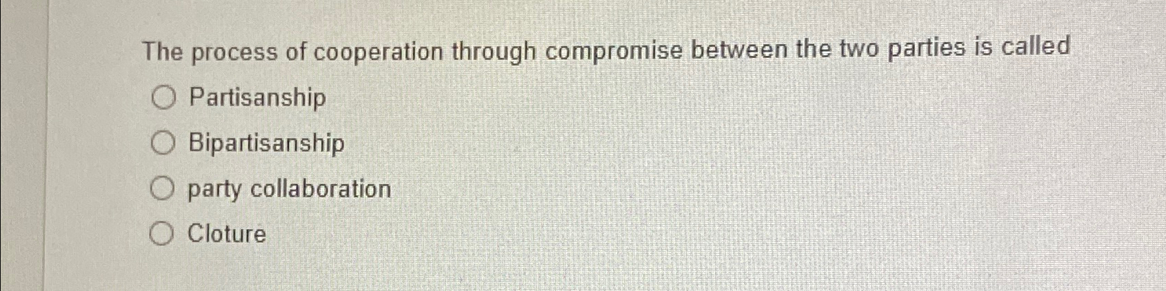 Solved The process of cooperation through compromise between | Chegg.com
