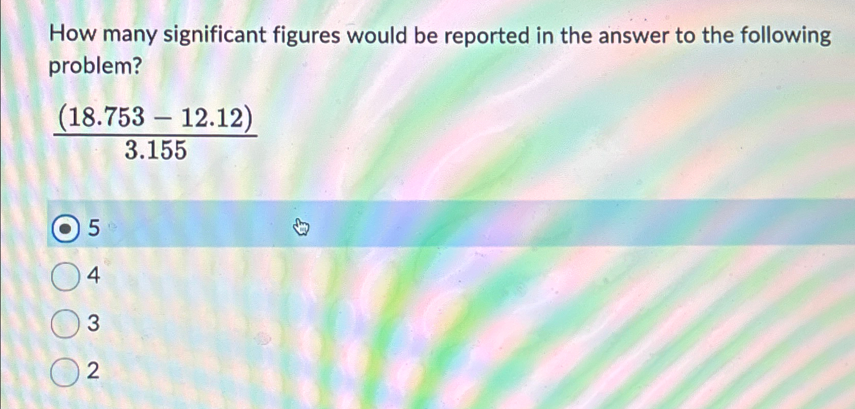 Solved How many significant figures would be reported in the | Chegg.com