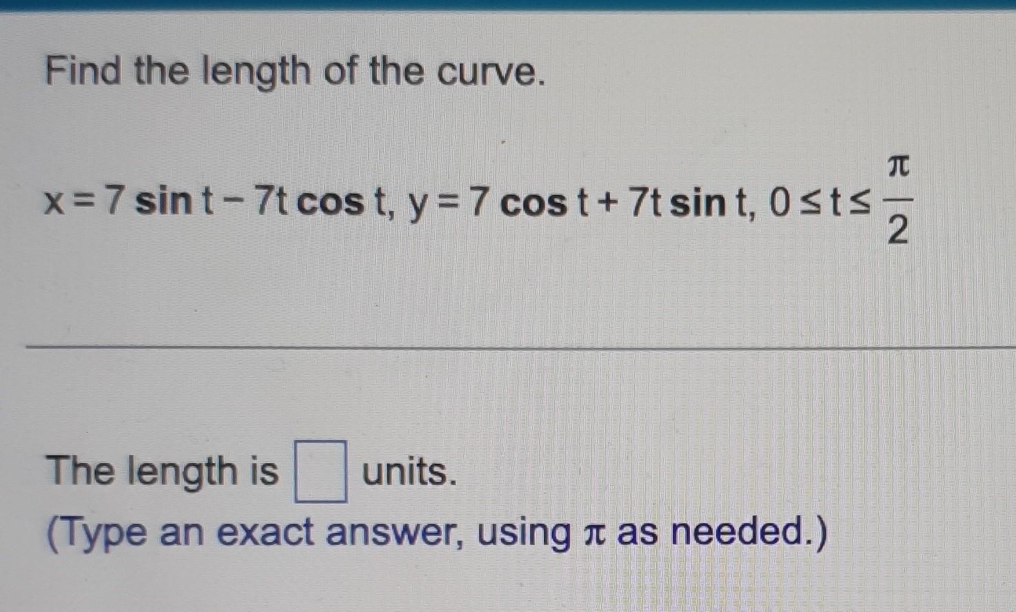 Solved Find the length of the curve. | Chegg.com