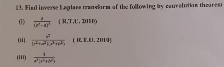 Solved 13. Find inverse Laplace transform of the following | Chegg.com
