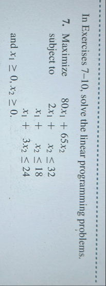 Solved In Exercises 7-10, ﻿solve the linear programming | Chegg.com