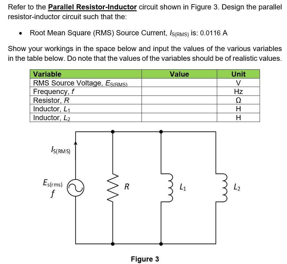 Solved Refer To The Parallel Resistor Inductor Circuit Shown