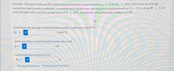 Solved Consider a flat plate with parallel airflow (top and | Chegg.com