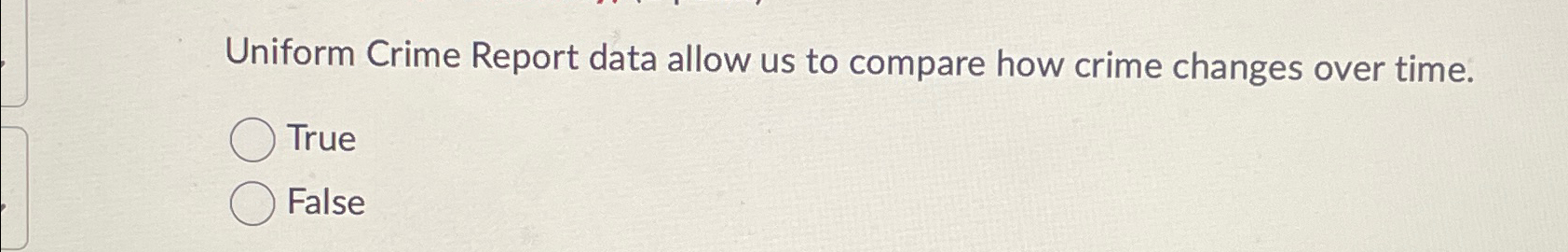 Solved Uniform Crime Report data allow us to compare how | Chegg.com