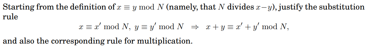 Solved Starting from the definition of namely, that N | Chegg.com