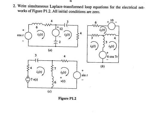 Solved 2. Write simultaneous Laplace-transformed loop | Chegg.com