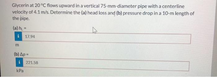 Solved Glycerin at 20 °C flows upward in a vertical | Chegg.com