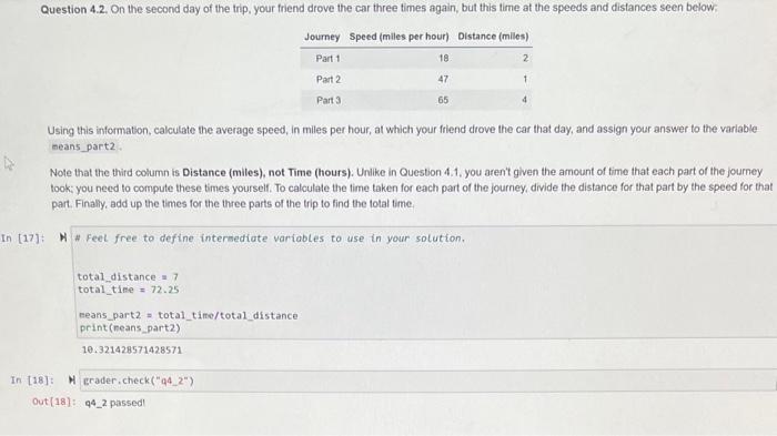 Solved Using this information, calculate the average speed, | Chegg.com