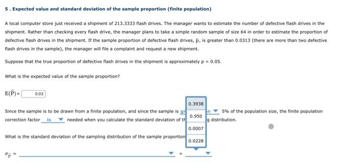 Solved 5. Expected value and standard deviation of the | Chegg.com