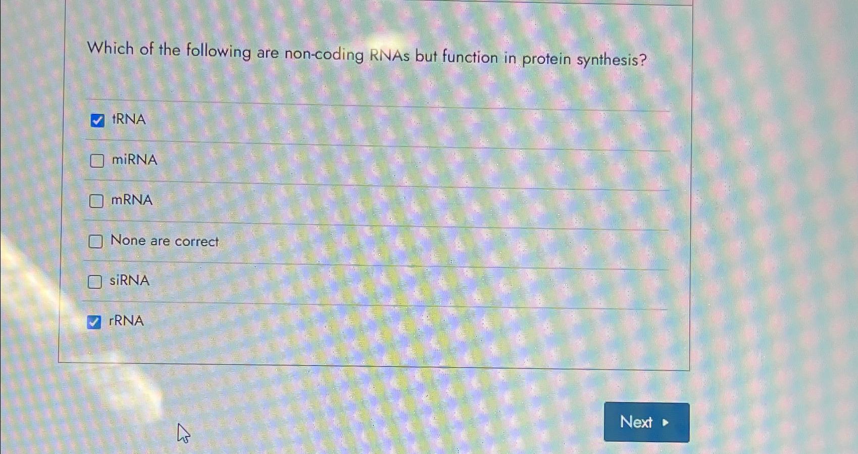 Solved Which of the following are non-coding RNAs but | Chegg.com
