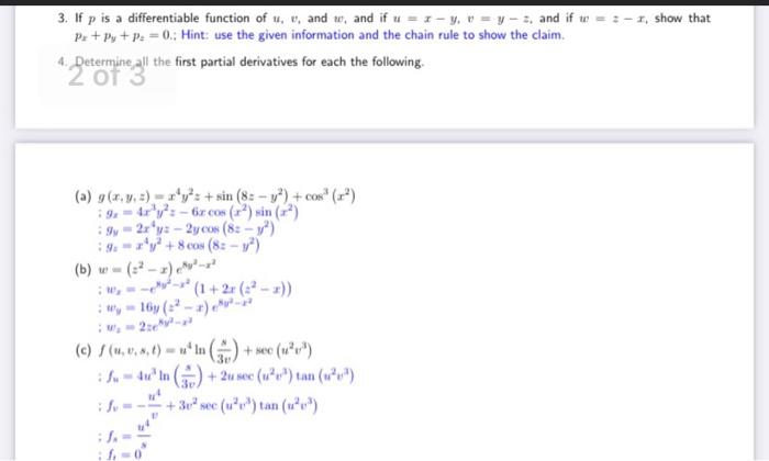 Solved 3. If p is a differentiable function of , 2, and, and | Chegg.com