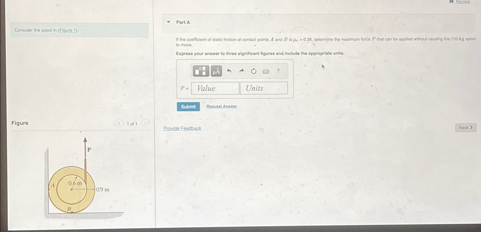 Solved RoviewConsider the spool in (Figure 1).Consider the | Chegg.com