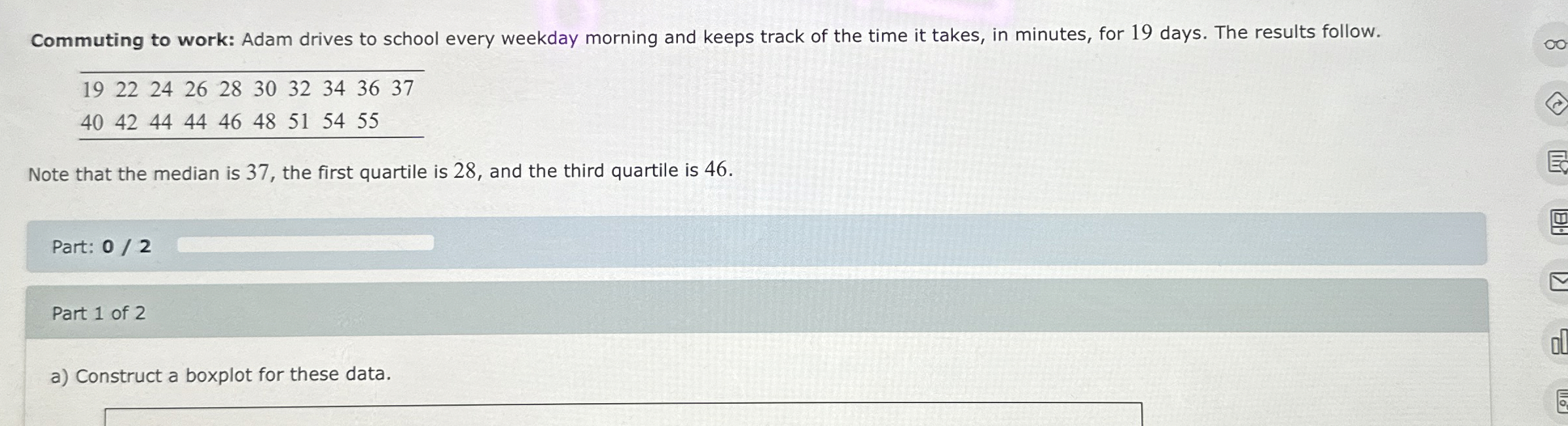Solved Commuting to work: Adam drives to school every | Chegg.com