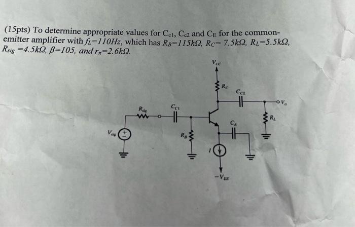 Solved (15pts) To determine appropriate values for Ccl,Cc2 | Chegg.com