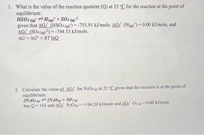 Solved What is the value of the reaction quotient (Q) at | Chegg.com