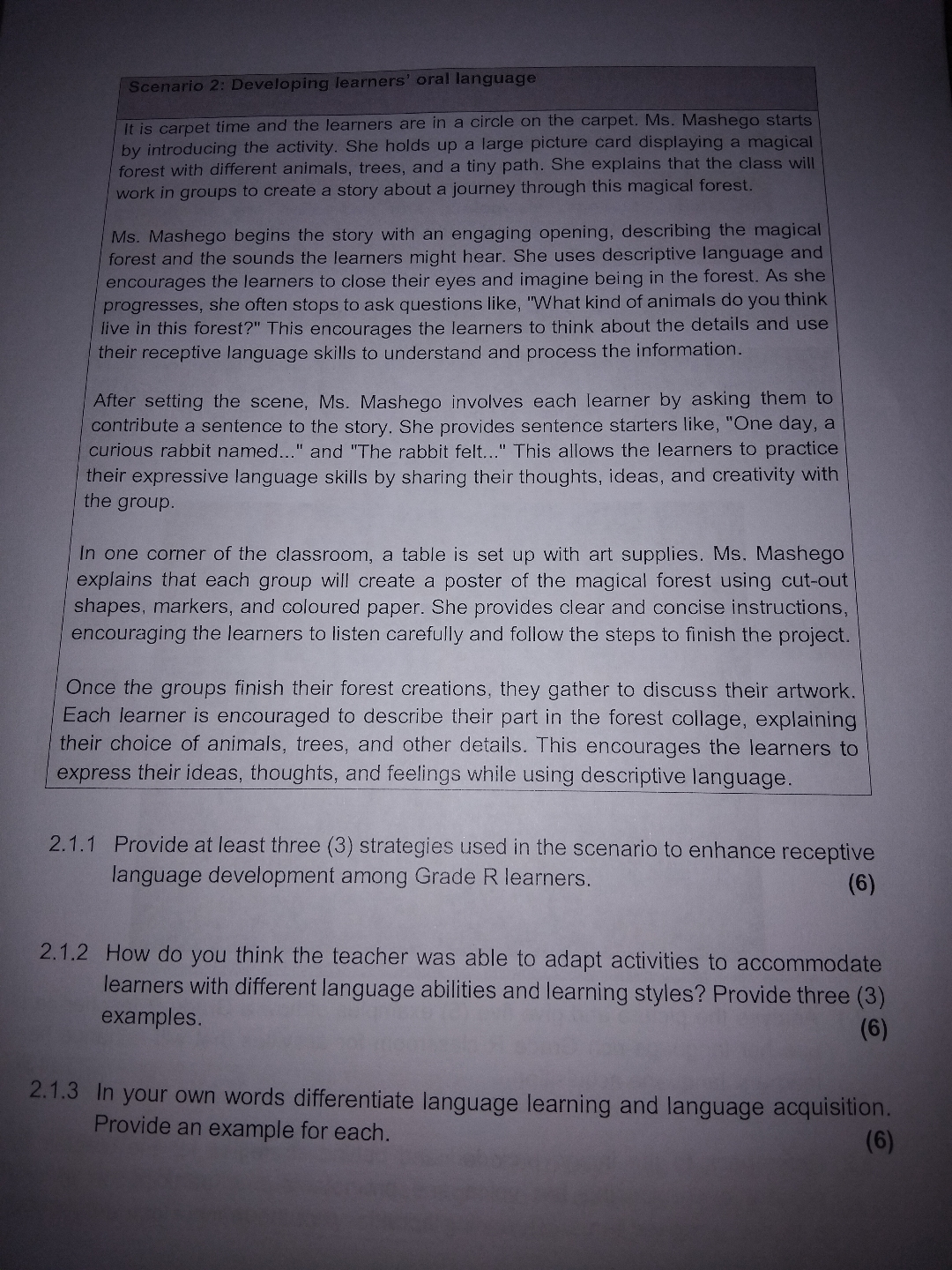 Solved Scenario 2: Developing learners' oral languageIt is | Chegg.com