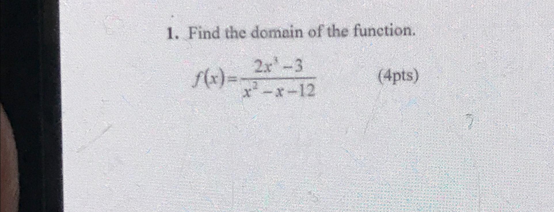 Solved Find The Domain Of The