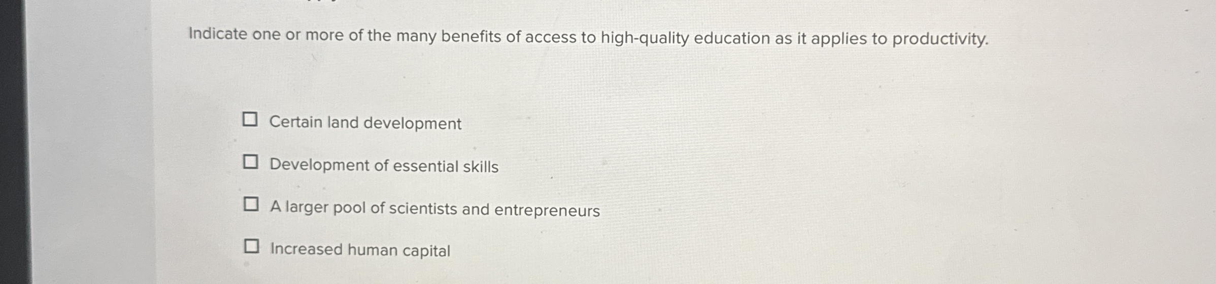 Solved Indicate one or more of the many benefits of access | Chegg.com