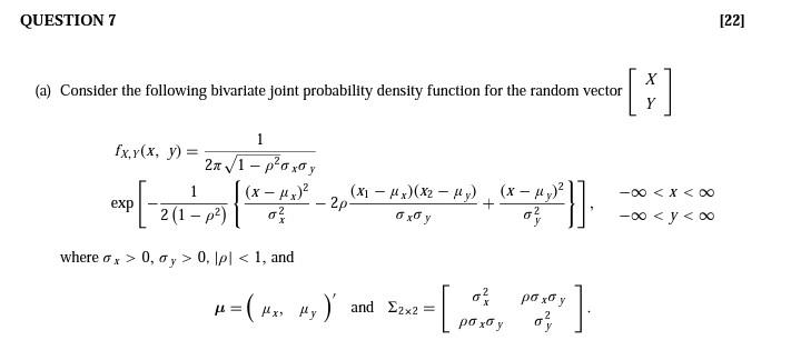 Solved (a) Consider the following bivariate joint | Chegg.com