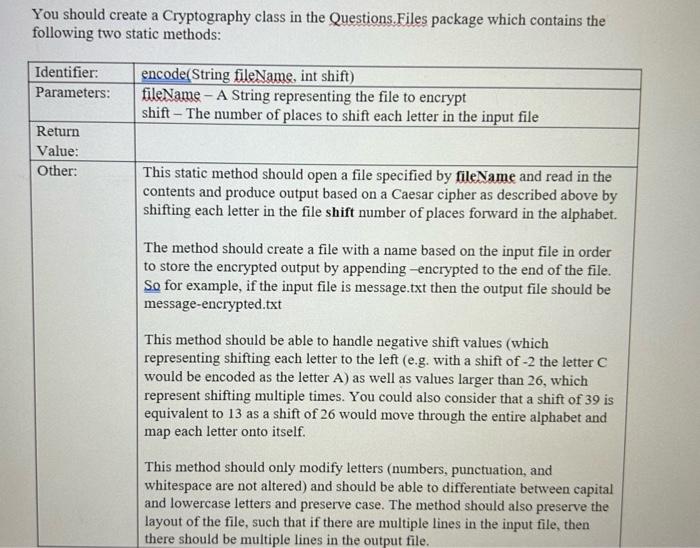 Solved Cryptography class For this portion of the | Chegg.com Solved Cryptography class For this portion of the | Chegg.com