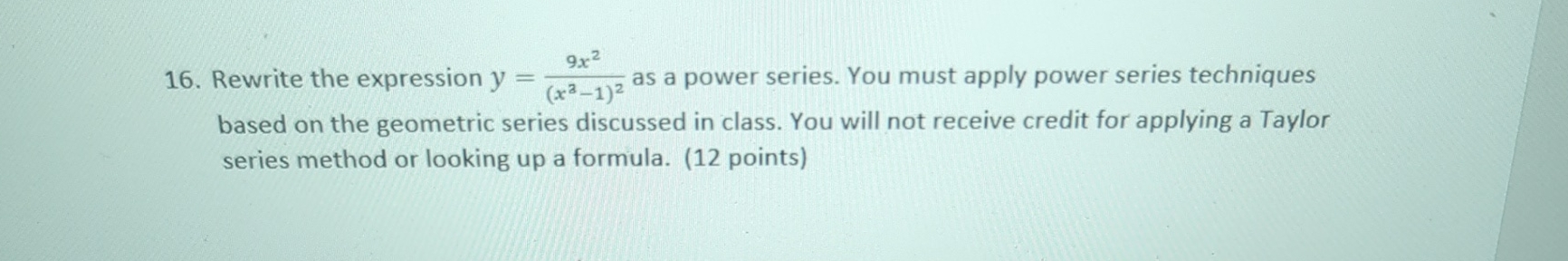 Solved Rewrite the expression y=9x2(x3-1)2 ﻿as a power | Chegg.com
