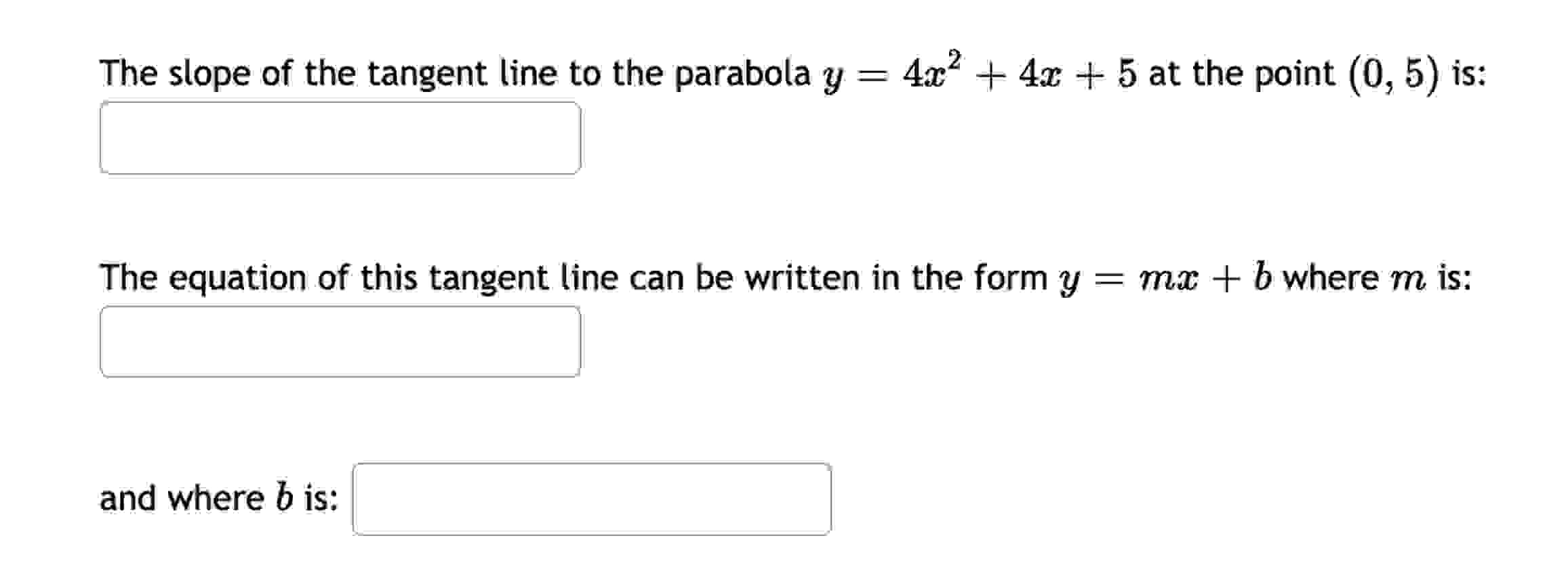 Solved The slope of the tangent line to the parabola | Chegg.com