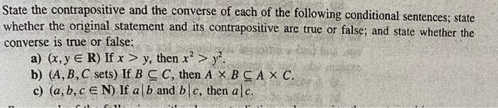 Solved Gor each of the pairs of statements i)-iv) below, do | Chegg.com