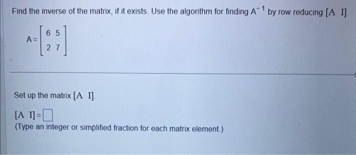 Solved Find the inverse of the matrix, if it exists. Use the | Chegg.com