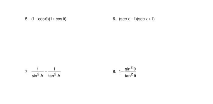 Solved Simplify Each Expression To A Single Trig Function Or 