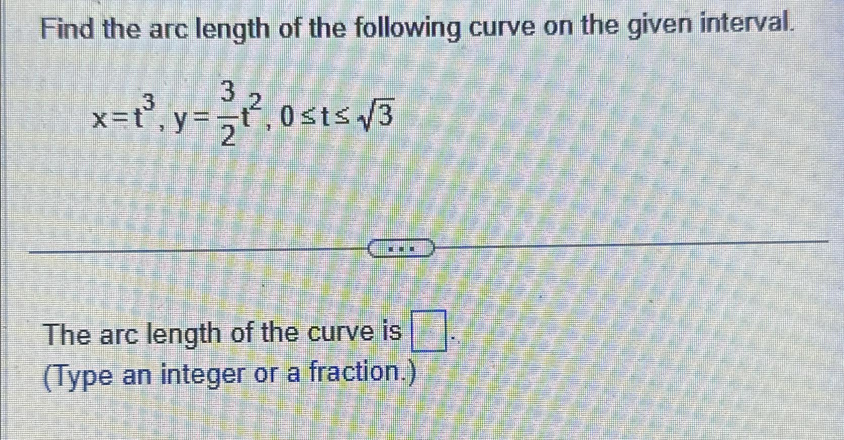 Solved Find the arc length of the following curve on the | Chegg.com