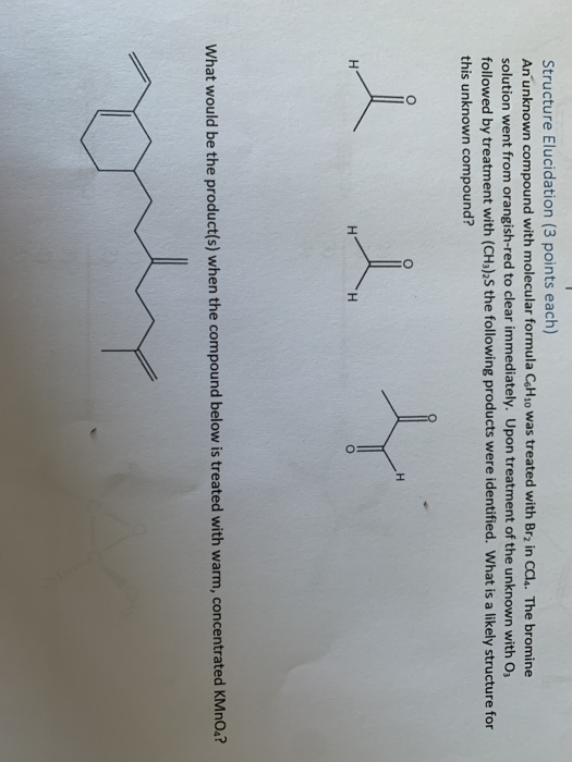 Solved Structure Elucidation (3 points each) An unknown | Chegg.com