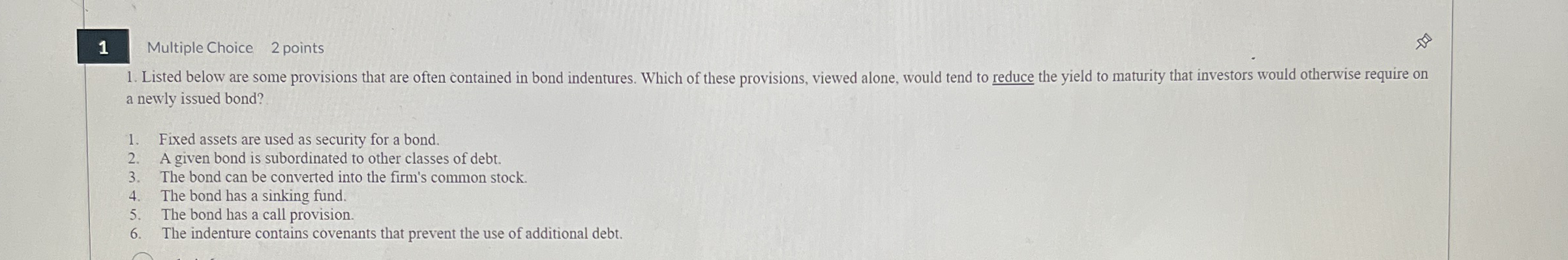 Solved 1 ﻿Multiple Choice 2 ﻿pointsListed below are some | Chegg.com