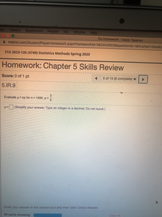 Solved History Bookmarks People Tab Window Help Do Homework | Chegg.com