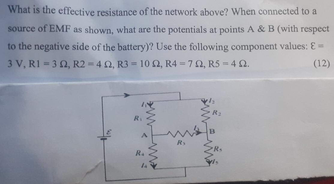 Solved What is the effective resistance of the network | Chegg.com