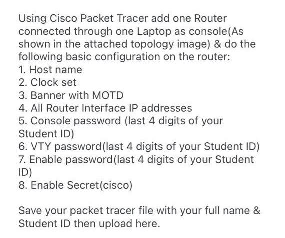 Solved Using Cisco Packet Tracer add one Router connected | Chegg.com