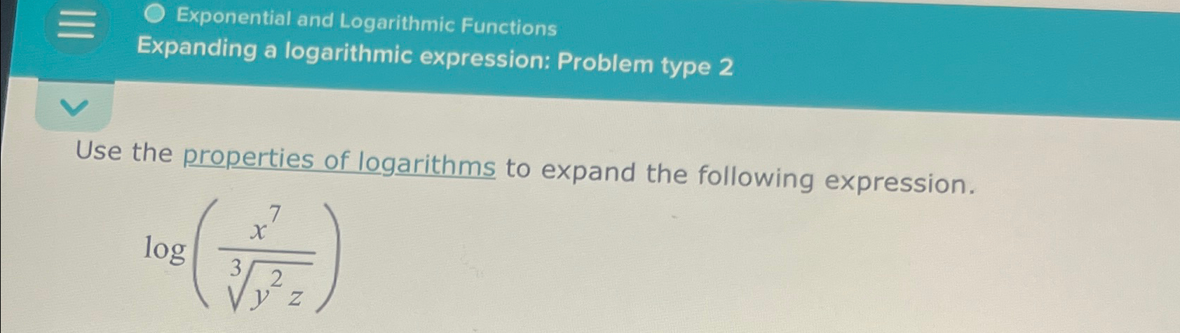 Solved Exponential and Logarithmic FunctionsExpanding a | Chegg.com