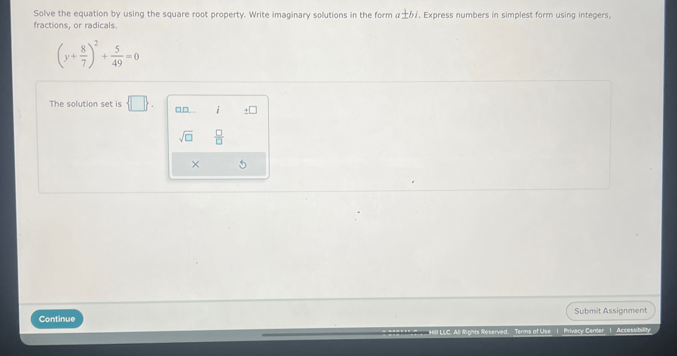 Solve the equation by using the square root property. | Chegg.com