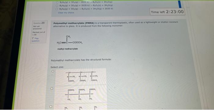 Solved H2H2(g)+1a2(g)−2035k)+B1D3(s)+3H1O(0) chear iny | Chegg.com
