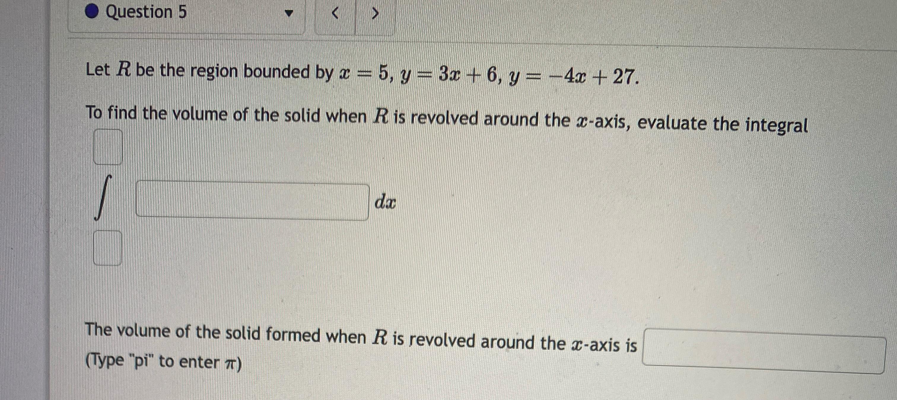 Solved Question 5Let R ﻿be the region bounded by | Chegg.com