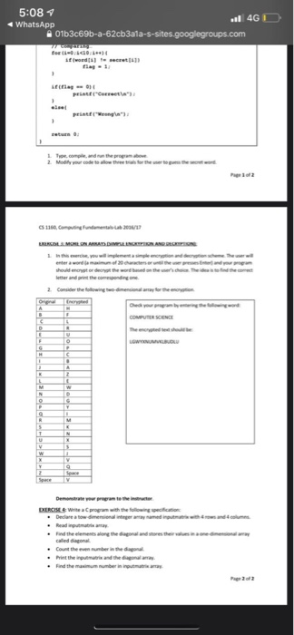 Solved CS 1160, Computing Fundamentals-Lab 2016/17 | Chegg.com
