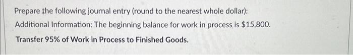 Solved Prepare the journal entry to apply manufacturing | Chegg.com