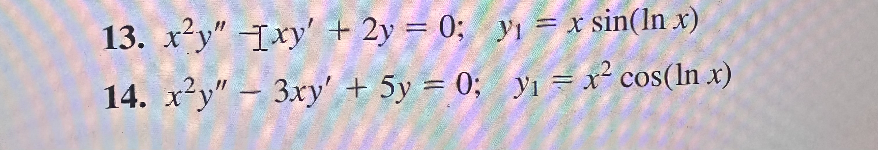 Solved In Problems 13 ﻿the indicated function y1(x) ﻿is a | Chegg.com