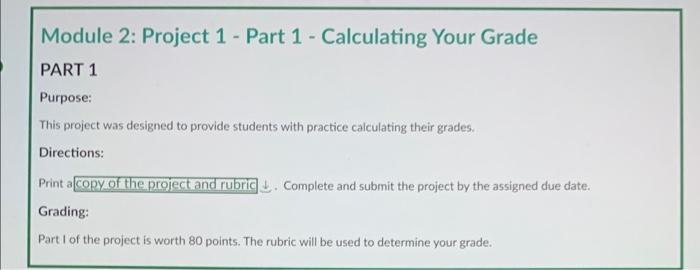 Module 2 Project 1 Part 1 Calculating Your Grade