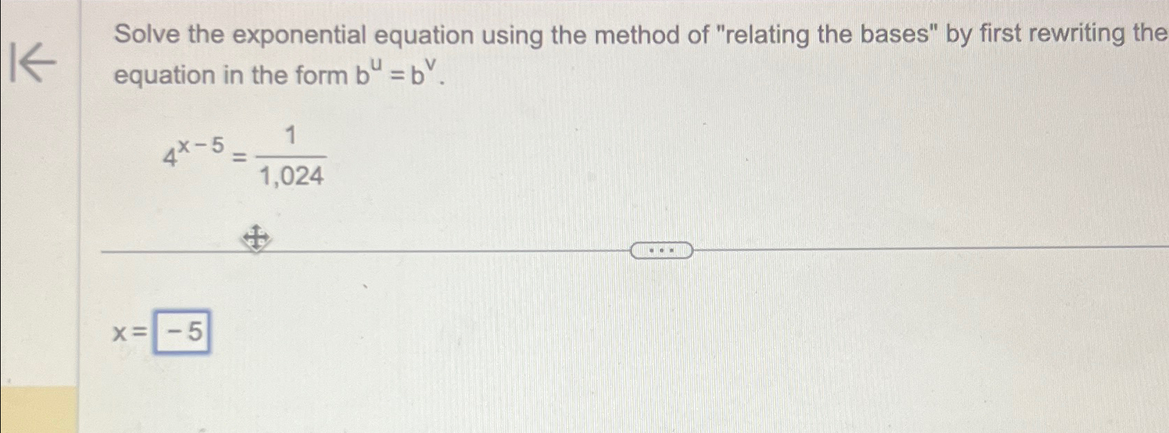 Solved Solve the exponential equation using the method of | Chegg.com