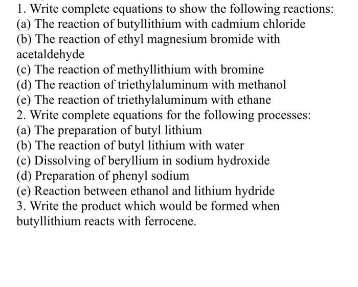 [solved] B The Reaction Of Ethyl Magnesium Bromide With