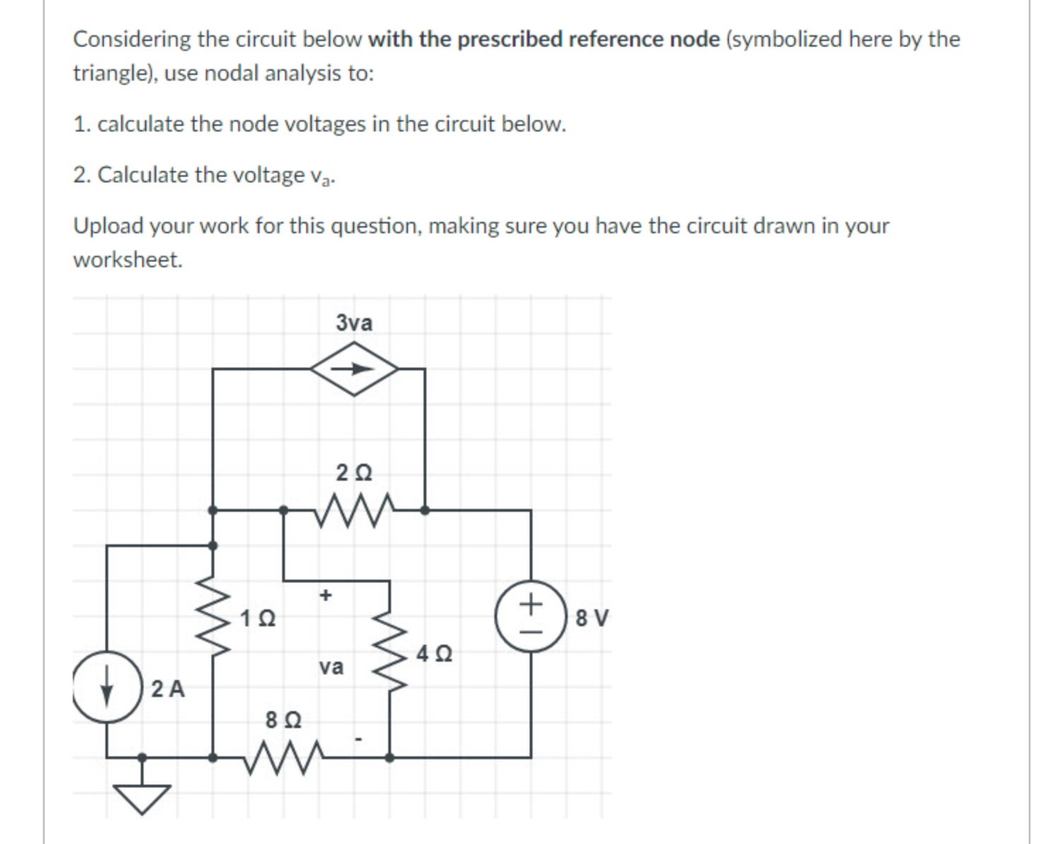 Solved Considering the circuit below with the prescribed | Chegg.com